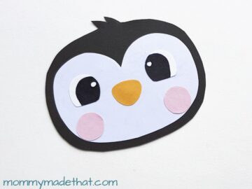 Paper Bag Penguin Craft (With Free Printable Puppet Template)