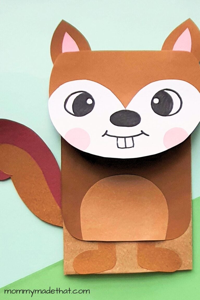 Paper Bag Squirrel Craft (Free Printable Template)