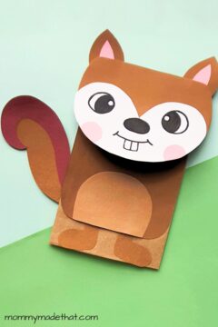 Paper Bag Squirrel Craft (Free Printable Template)