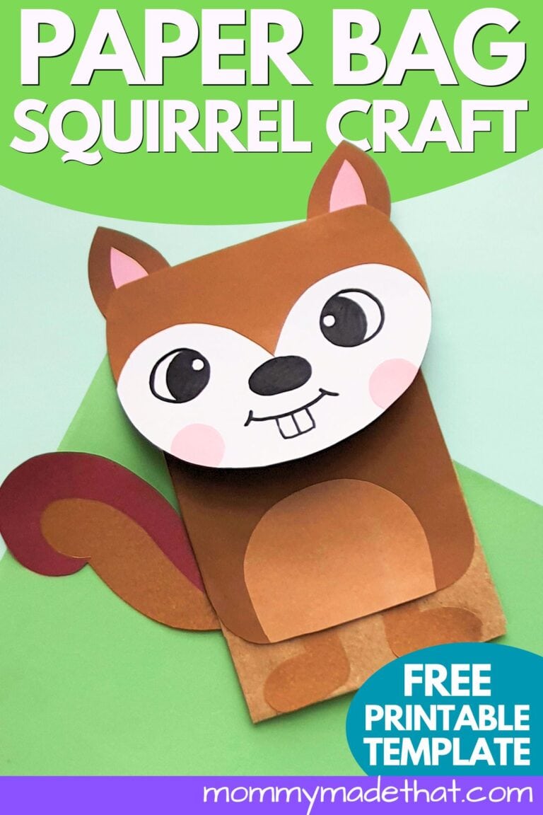 Paper Bag Squirrel Craft (Free Printable Template)