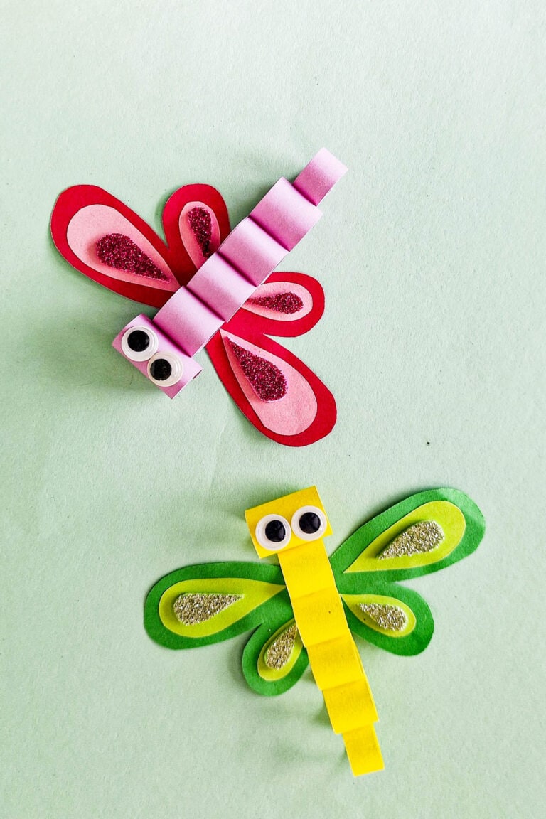 Paper Dragonfly Craft (Free Printable Template)