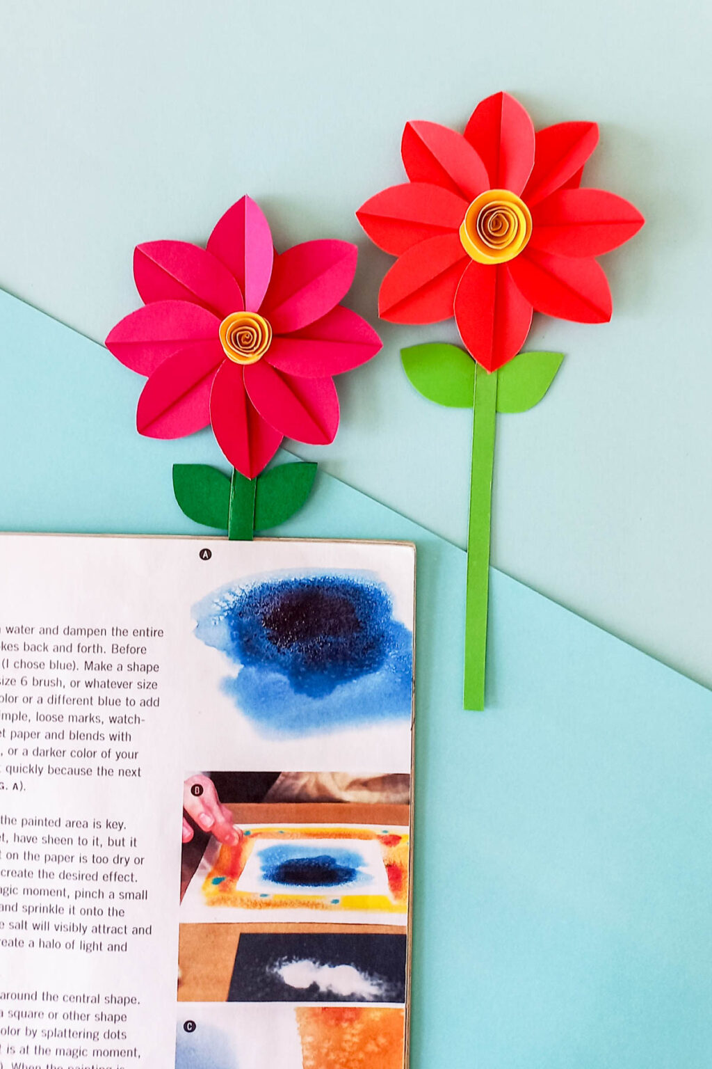 Paper Flower Bookmarks (Free Printable Template)