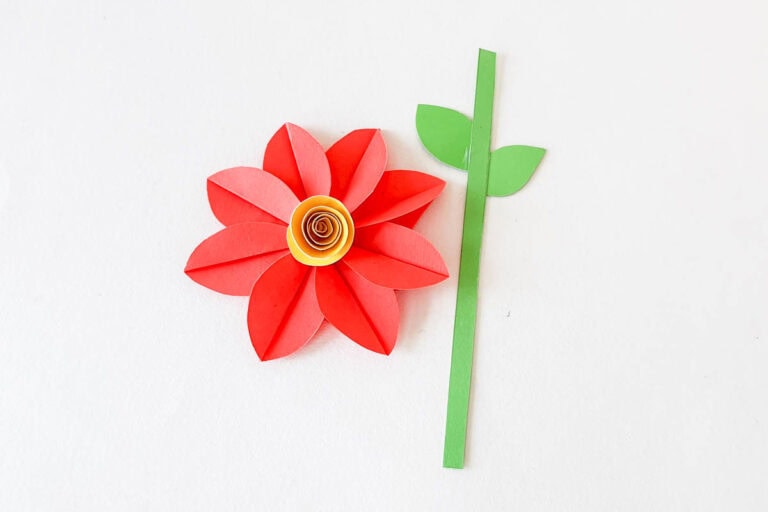 Paper Flower Bookmarks (Free Printable Template)