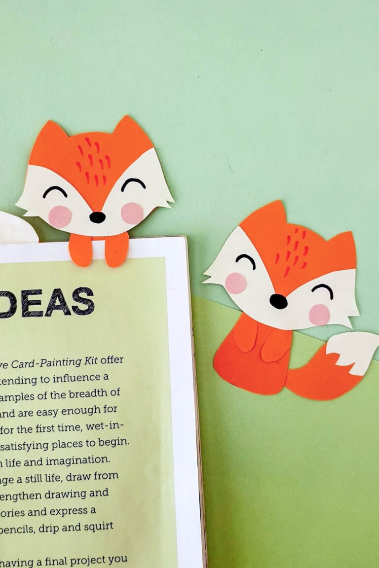 Paper Fox Bookmark Craft (Free Printable Template)