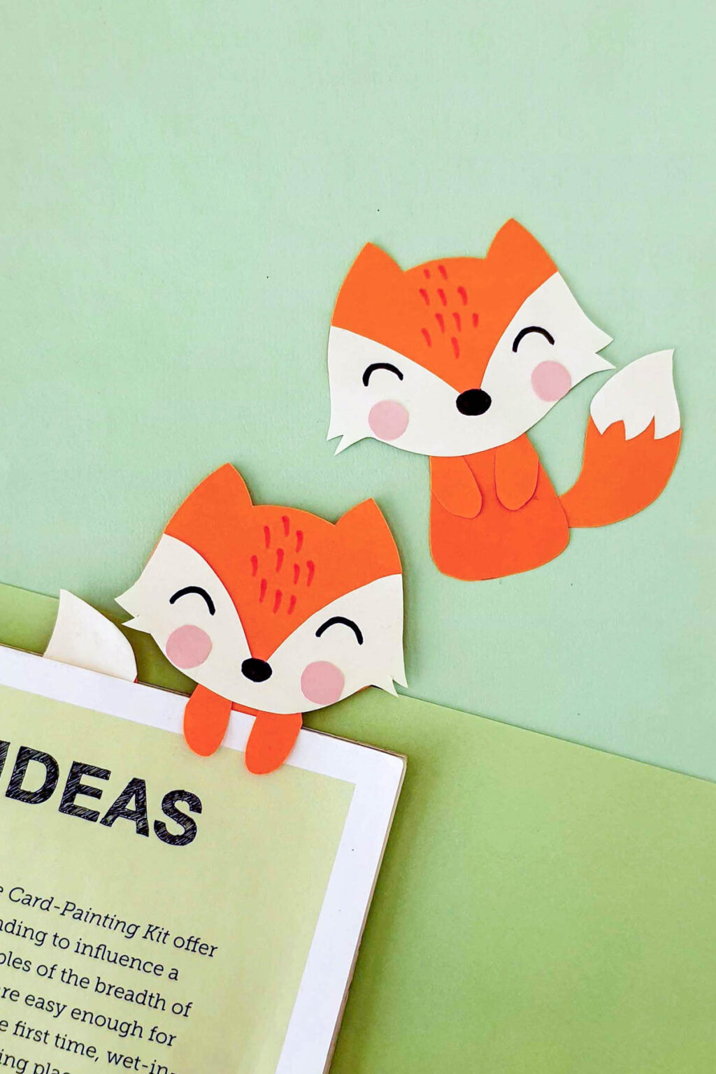 Paper Fox Bookmark Craft (Free Printable Template)