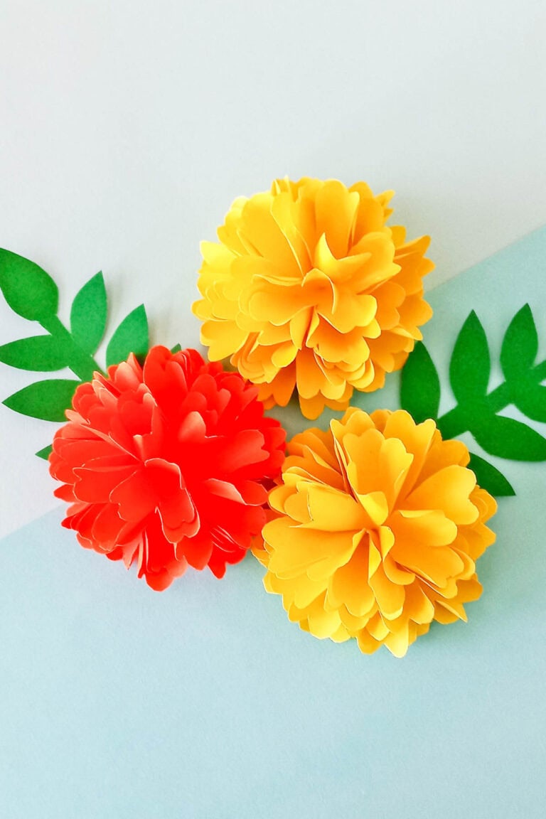 DIY Paper Marigold Craft (With Free Printable Template)