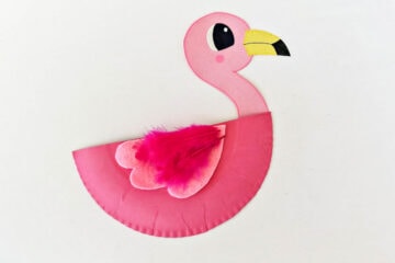 Paper Plate Flamingo Craft (Free Printable Template)