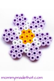 Flower Perler Bead Patterns with Bracelet (+Free Printable Template)