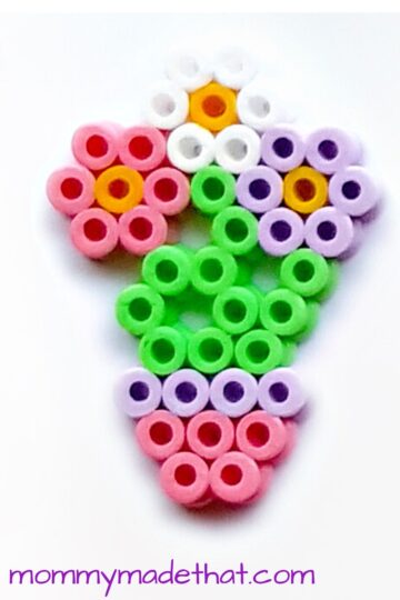 Flower Perler Bead Patterns with Bracelet (+Free Printable Template)