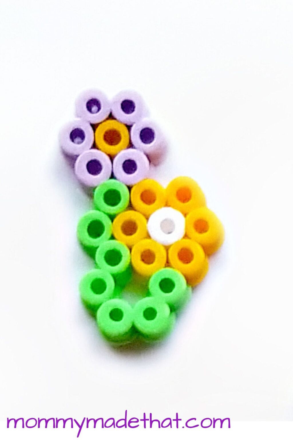 Flower Perler Bead Patterns with Bracelet (+Free Printable Template)
