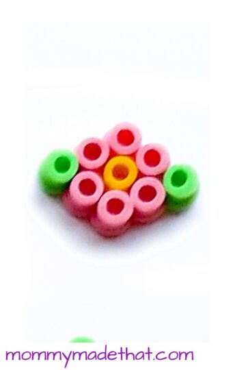 Flower Perler Bead Patterns with Bracelet (+Free Printable Template)