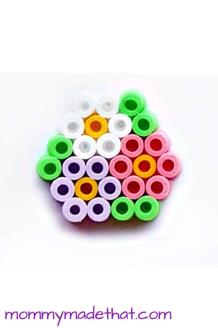 Flower Perler Bead Patterns with Bracelet (+Free Printable Template)