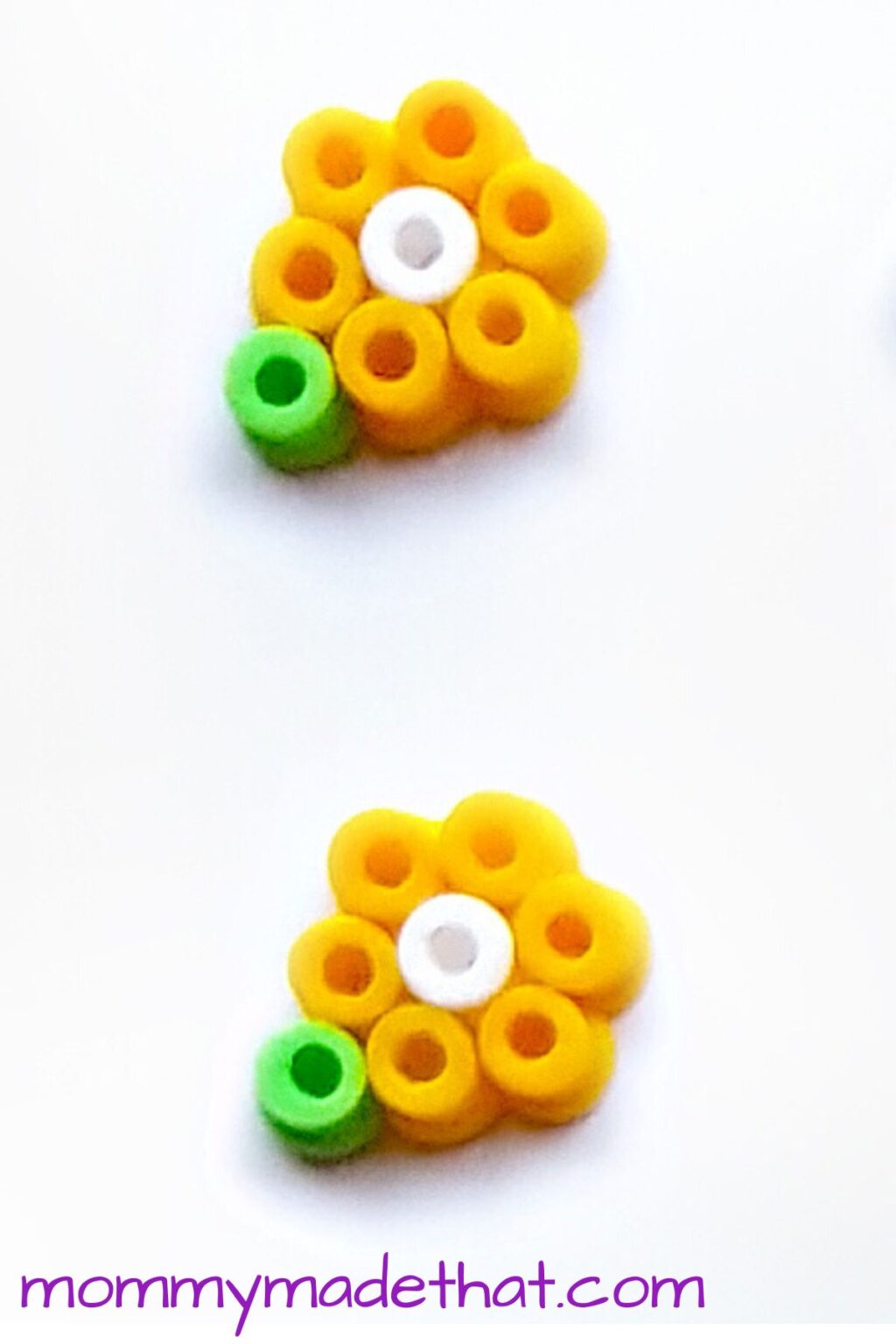 Flower Perler Bead Patterns with Bracelet (+Free Printable Template)