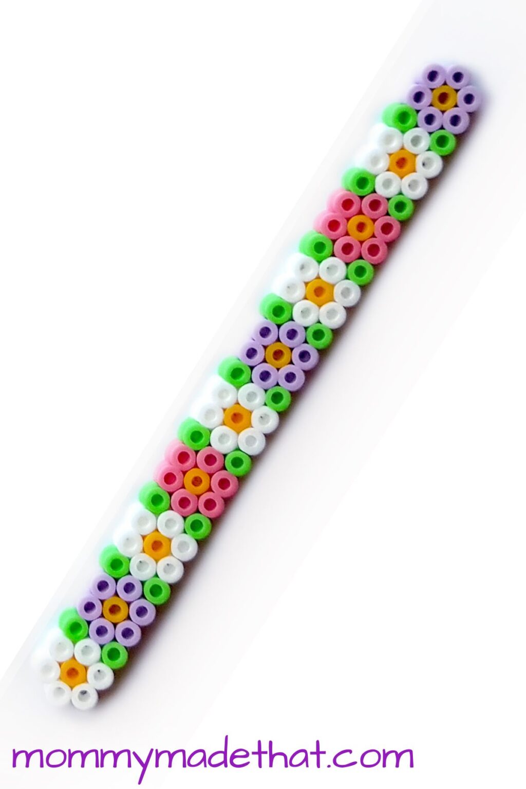 Flower Perler Bead Patterns with Bracelet (+Free Printable Template)