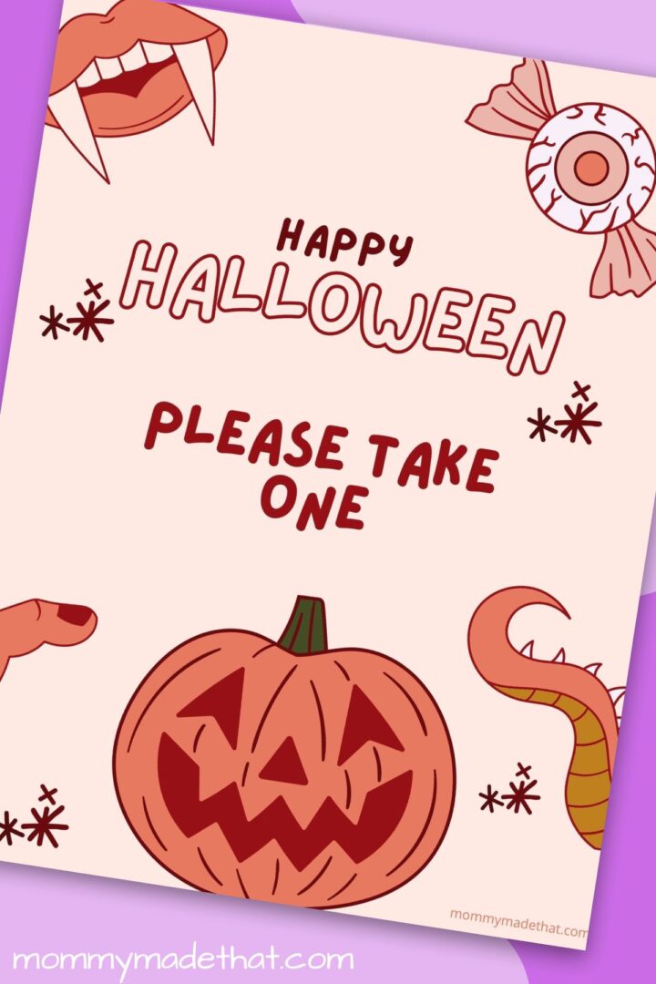 Please Take One Halloween Sign (The Best Free Printables)
