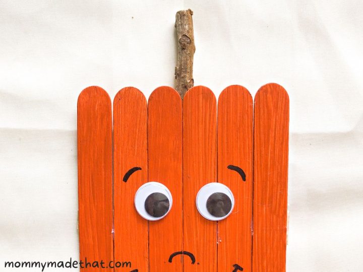 Adorable Popsicle Stick Pumpkin Craft