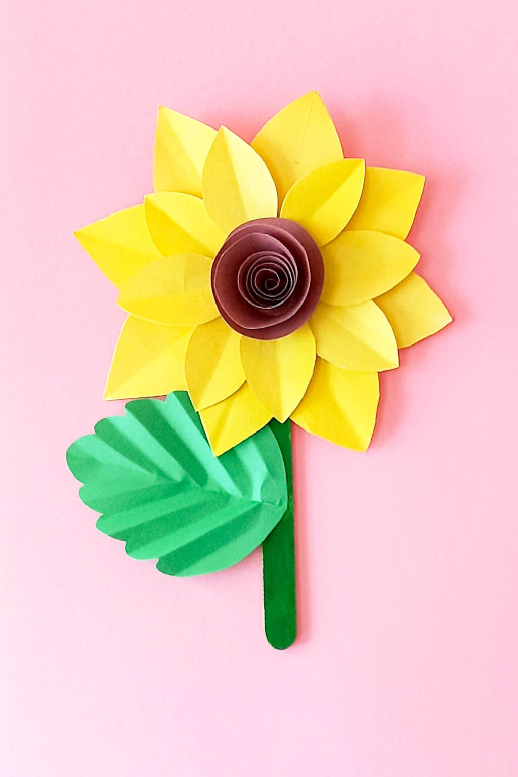 Popsicle Stick Sunflower Craft (Free Printable Template)