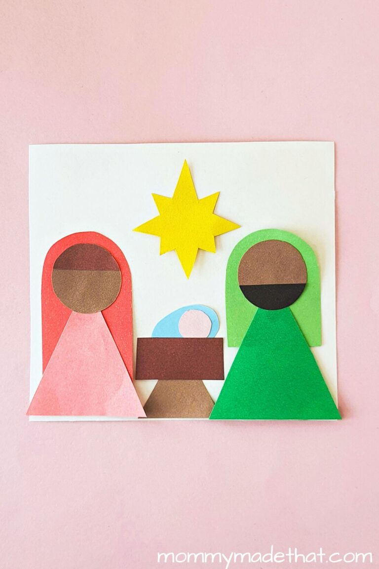 Preschool Nativity Craft (Using Paper Shape Cutouts) + Free Template