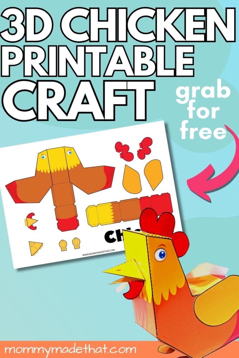 Printable 3D Chicken Craft