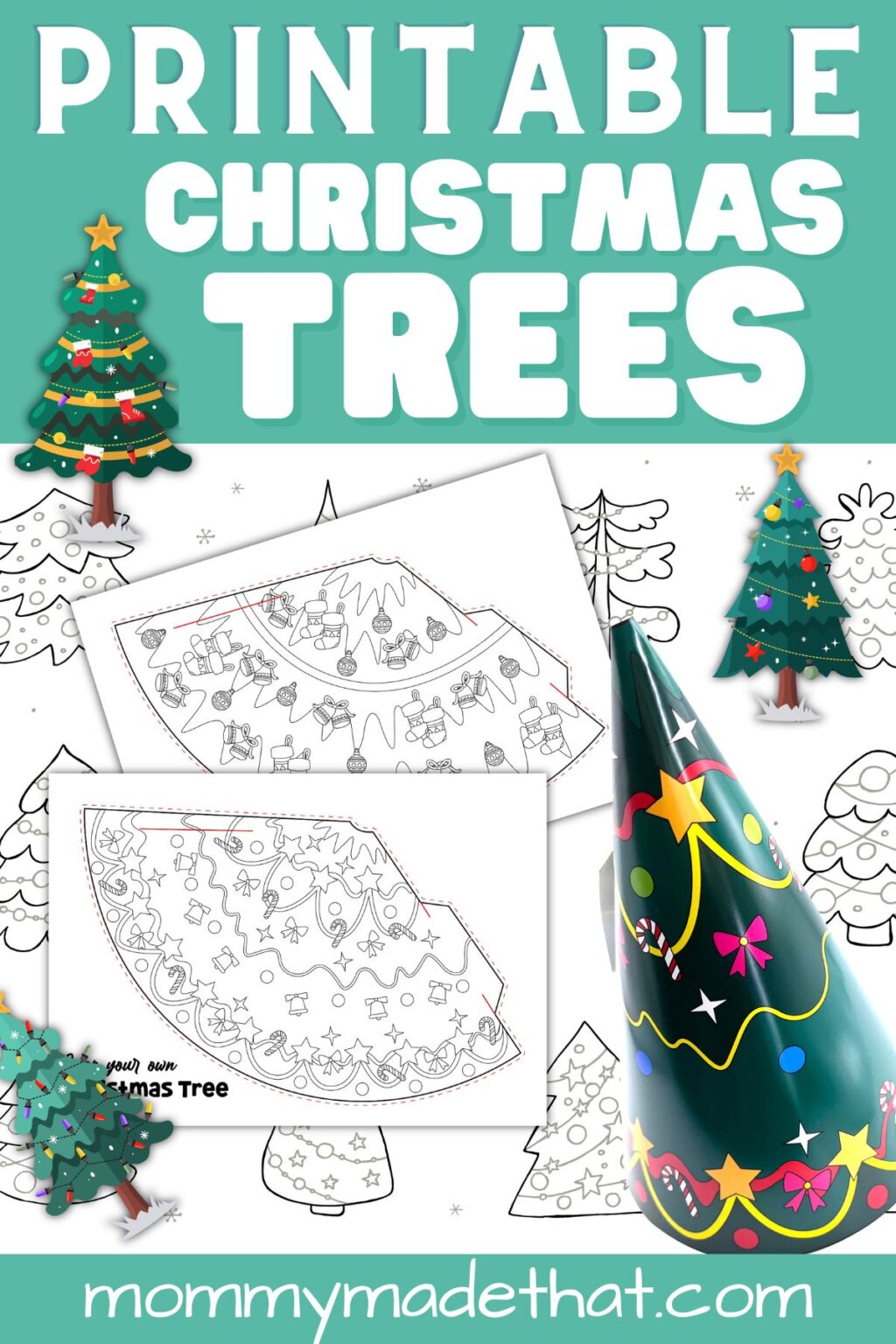 Adorable Free Printable Christmas Trees (Makes a Tree Shape)
