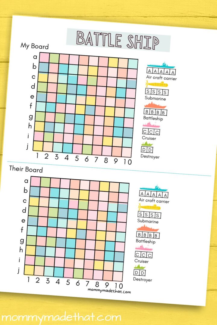 Printable Battleship Game (Free Printable Game Boards)