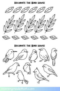3D Bird House Craft (Free Printable Template)