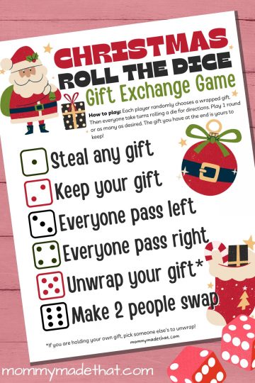 Super Cute Printable Christmas Gift Exchange Game