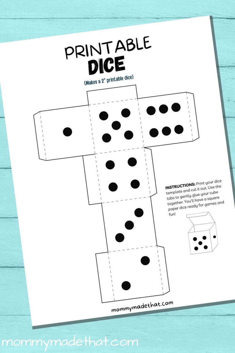 Printable Dice Template (How to Make Paper Dice)