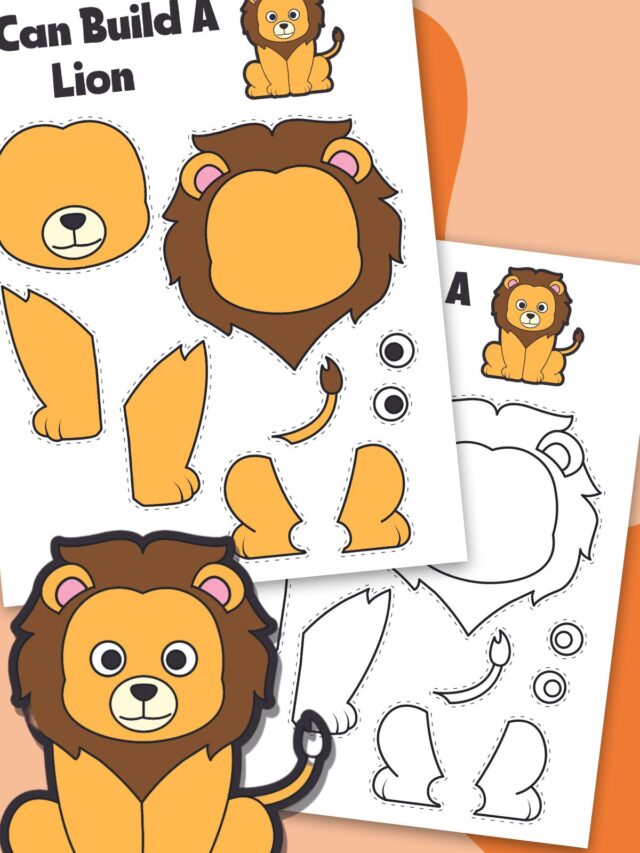 Adorable 3D Paper Lion Craft +Free Template