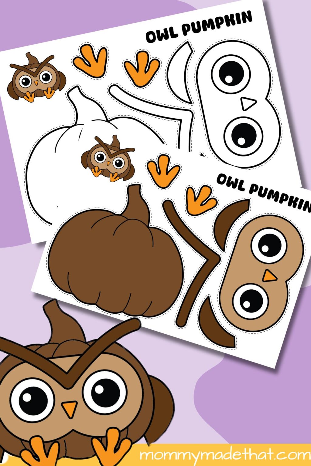Printable Owl Pumpkin Craft