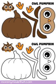 Printable Owl Pumpkin Craft