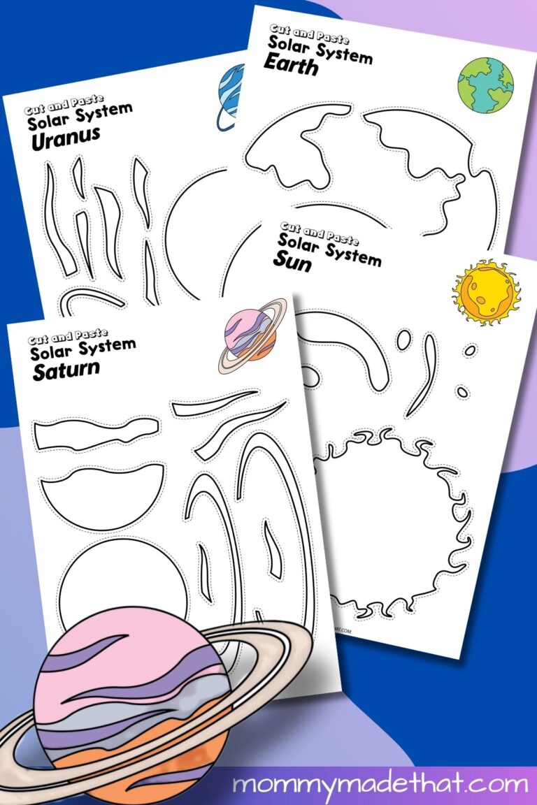 Free Printable Solar System Crafts (Cut and paste activity!)