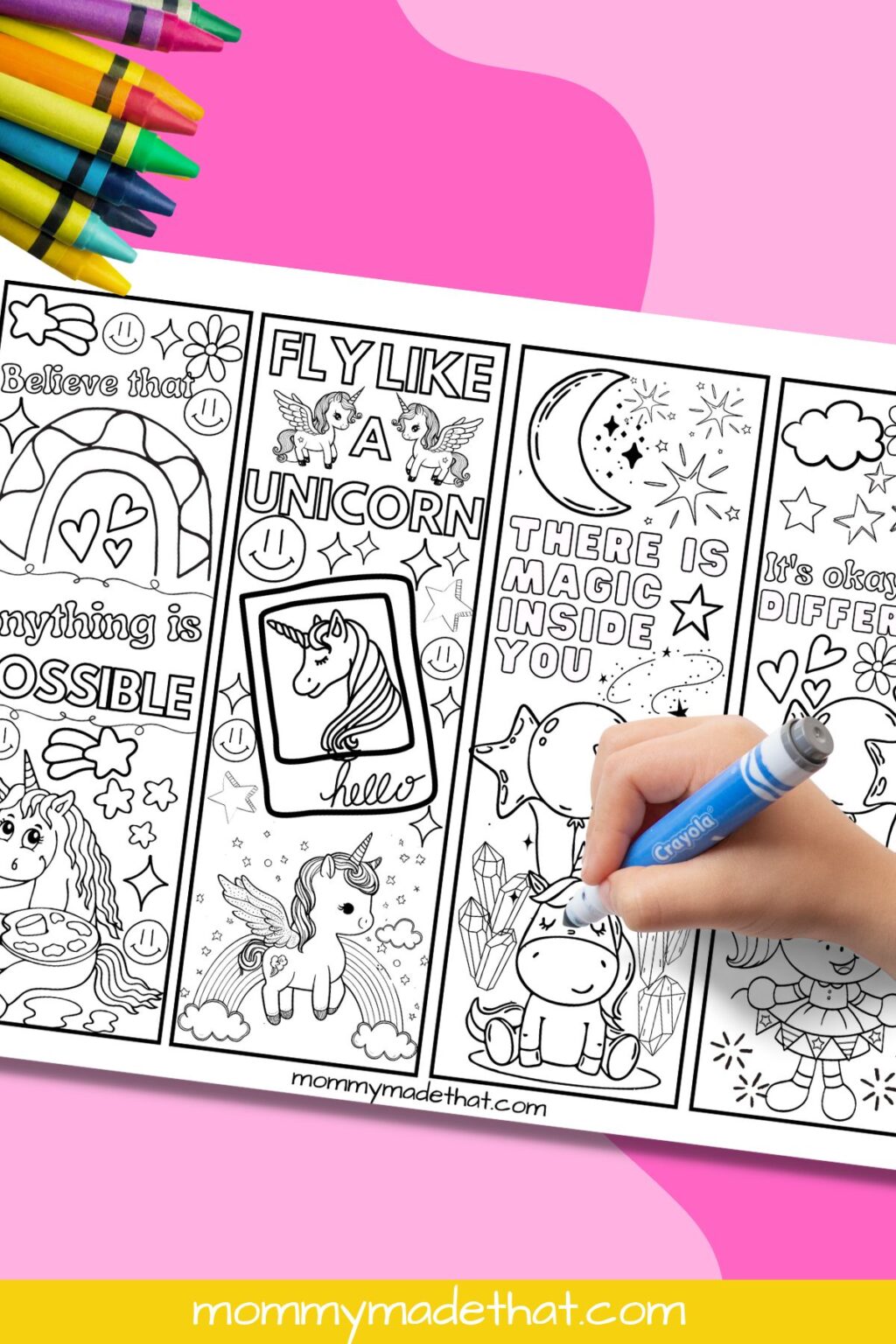 Printable Unicorn Bookmarks (Free Coloring Bookmarks!)