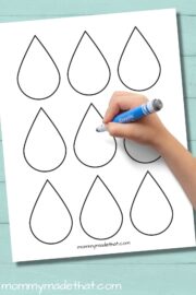 Raindrop Templates (Free Printables of Different Sizes!)