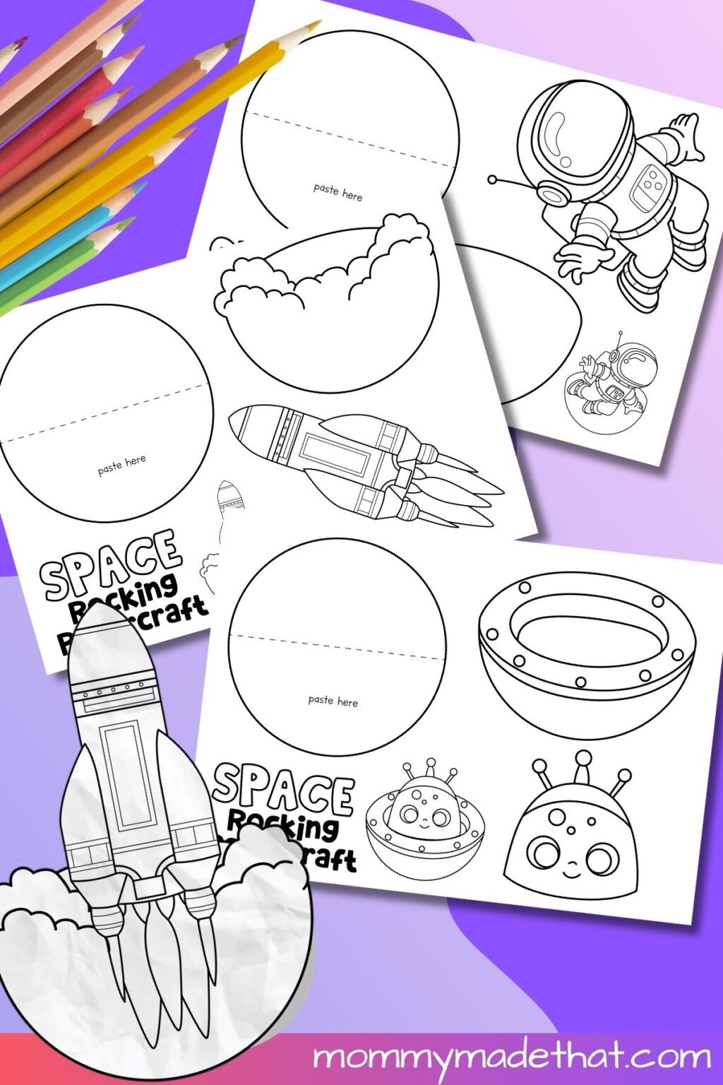 Paper Plate UFO Craft (With Free Printable Template)