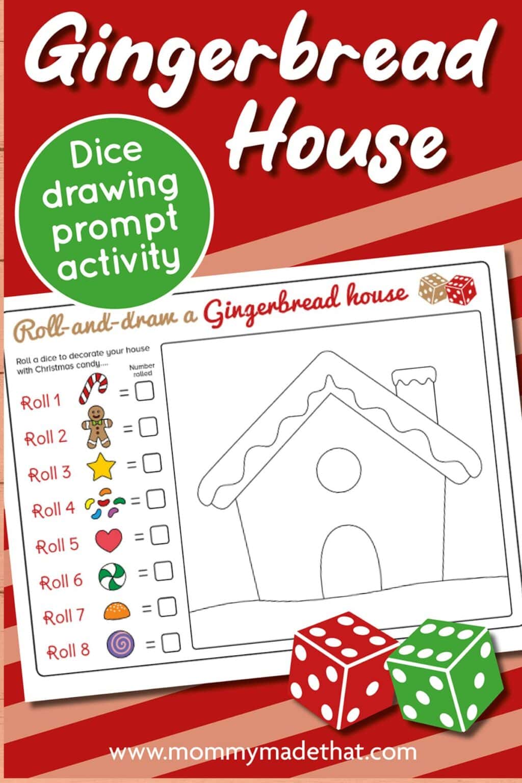 Roll a Gingerbread House Game (Cute Free Printable!)