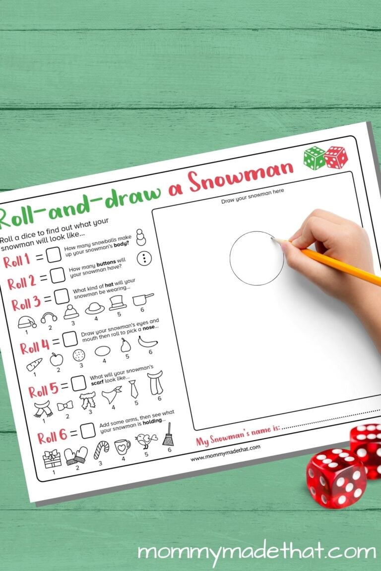 Roll a Snowman (Fun Free Printable Game)