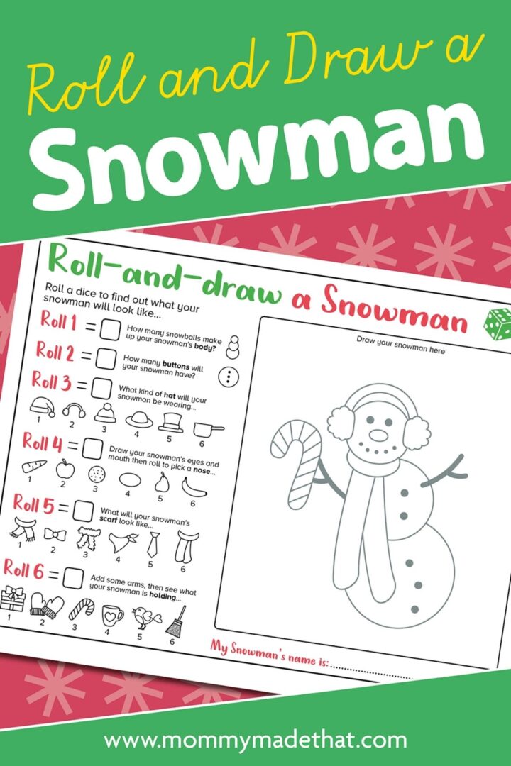 Roll a Snowman (Fun Free Printable Game)