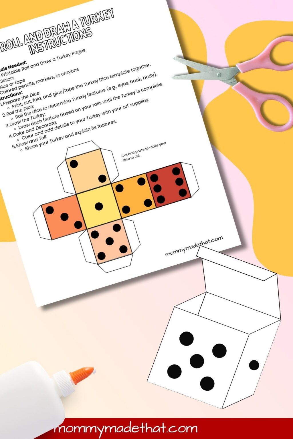 Roll and Draw a Turkey Game (Grab the Free Printable)