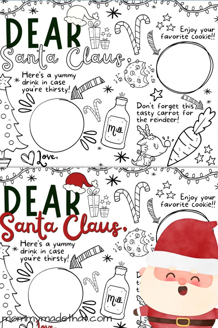 Santa Placemat (Free Printable Milk and Cookies mat!)