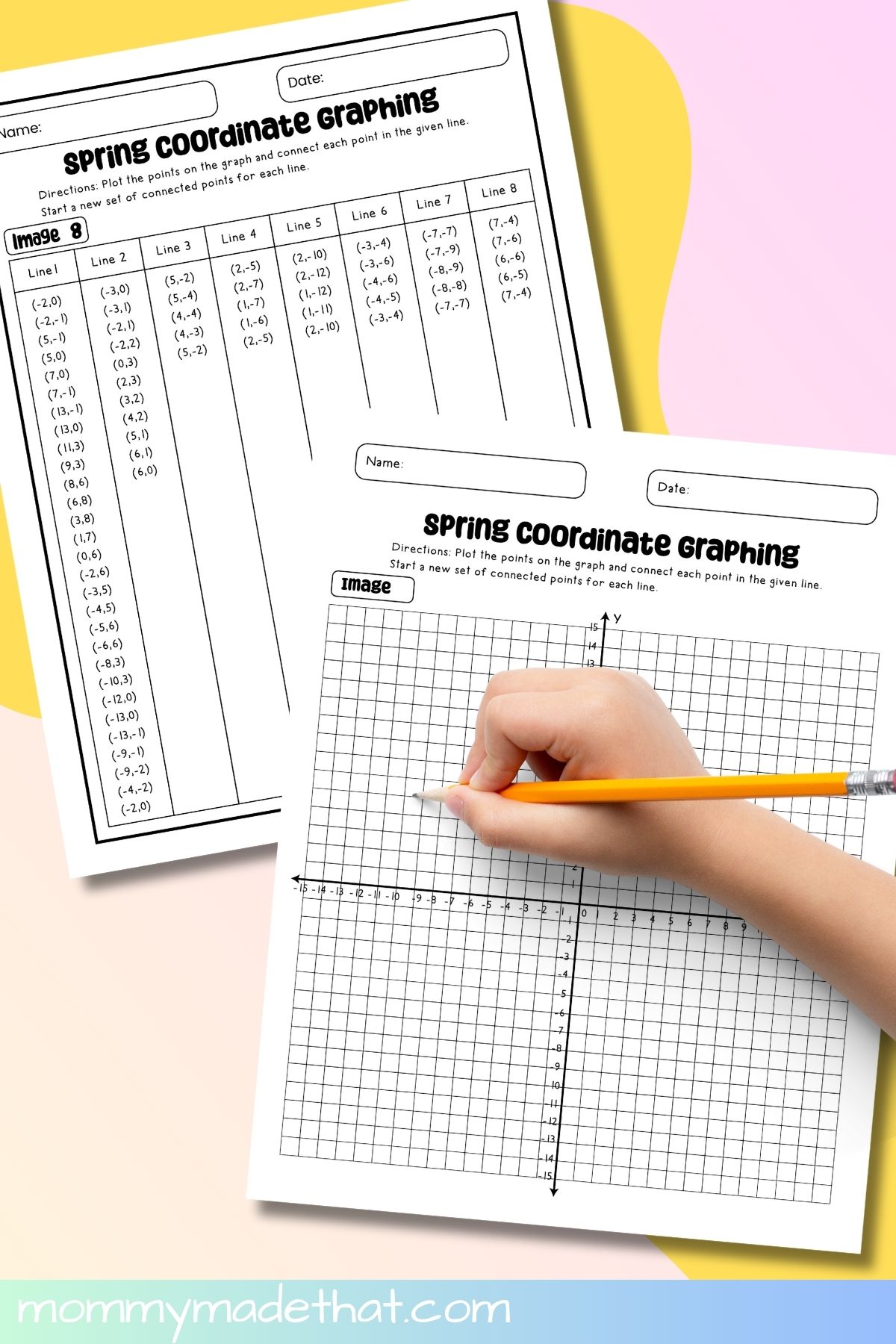 Spring coordinate graphing mystery pictures (Free Printables)