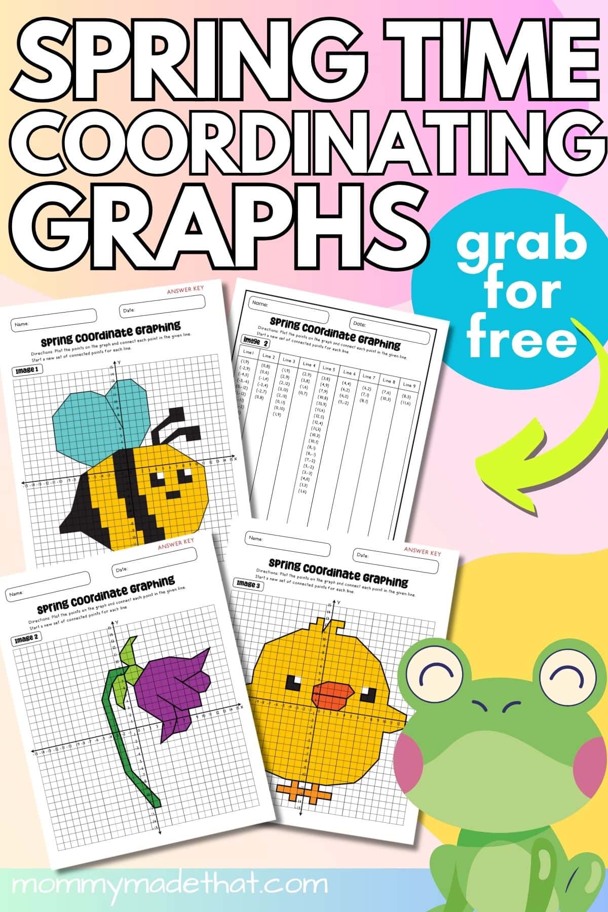 Spring coordinate graphing mystery pictures (Free Printables)