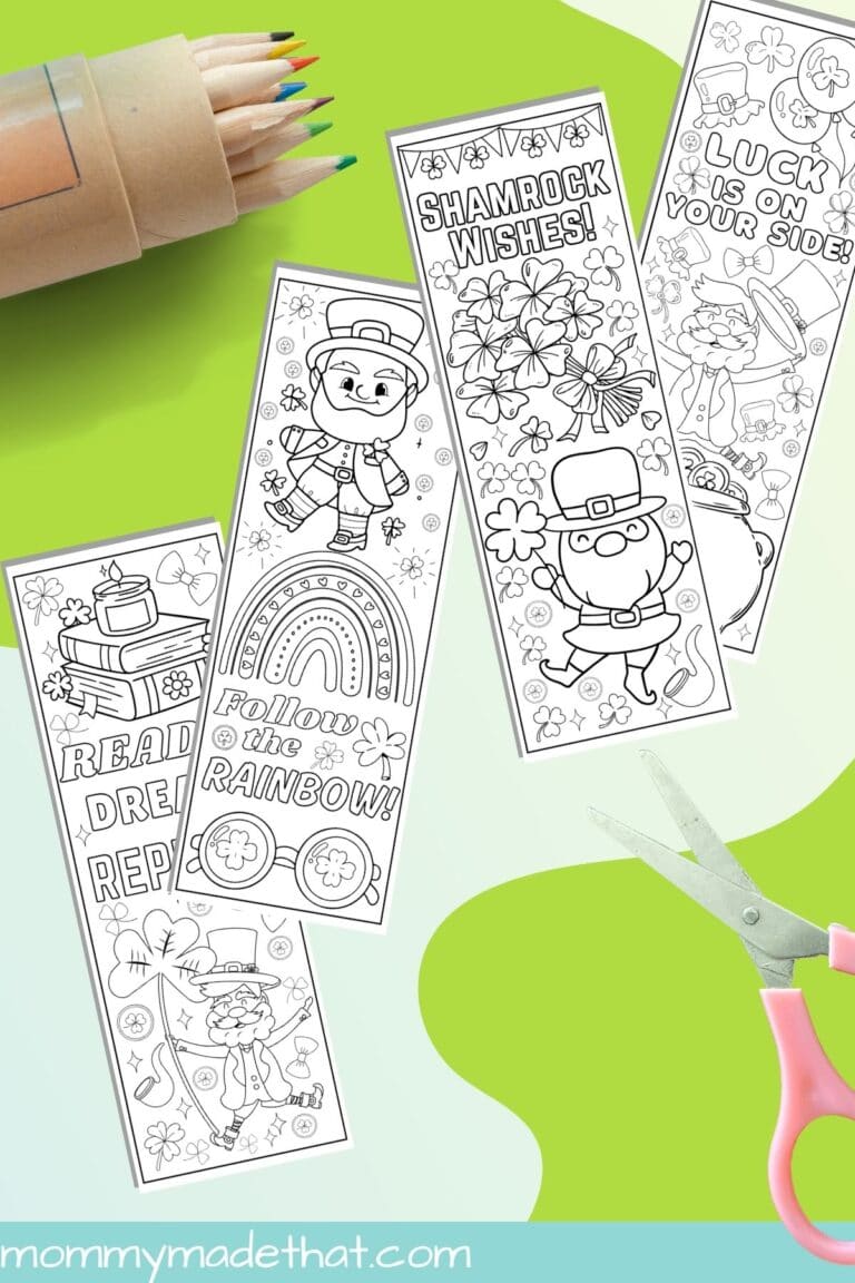 St. Patrick’s Day Coloring Bookmarks (Free Printables for Kids)