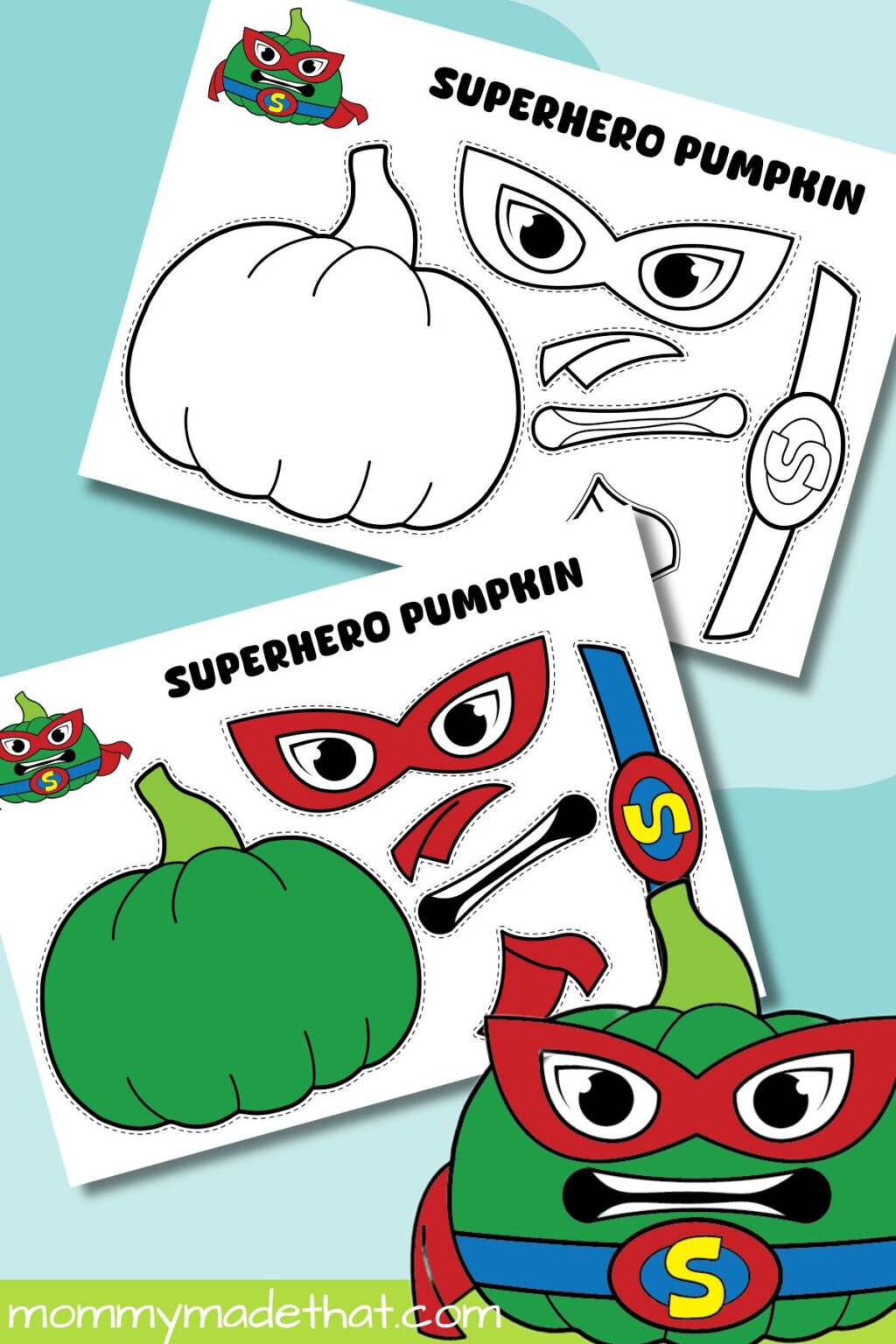Superhero Pumpkin Craft Printable
