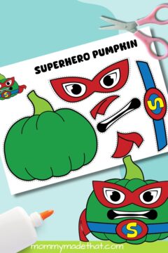 Superhero Pumpkin Craft Printable