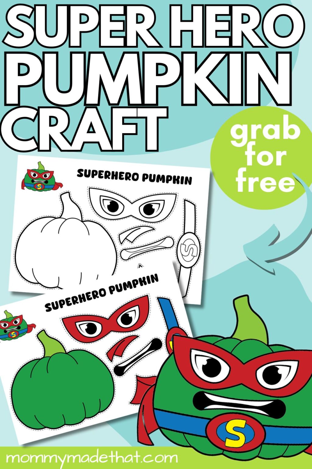 Superhero Pumpkin Craft Printable