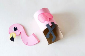 Toilet Paper Roll Flamingo Craft (Free Printable Template)