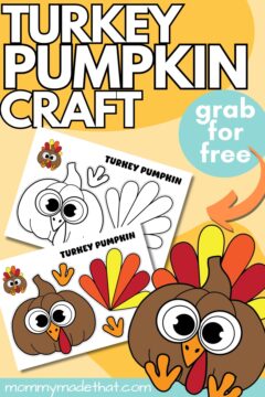 Turkey Pumpkin Craft (Free Printable)