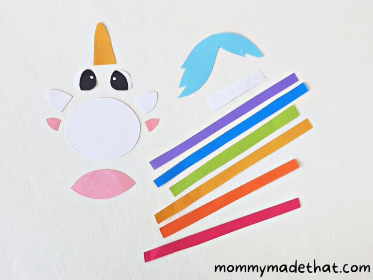 Rainbow Unicorn Bookmarks (With Free Printable Craft Template)
