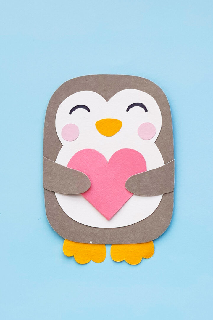 Penguin Valentine Craft (With Free Printable Template)